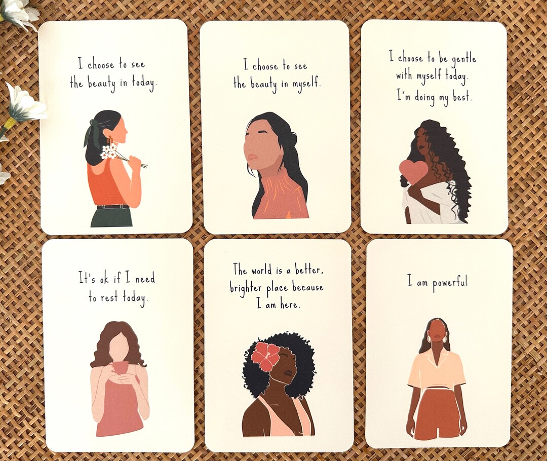 Self Love Affirmation Cards, Boho Positive Affirmation Cards, I Am ...