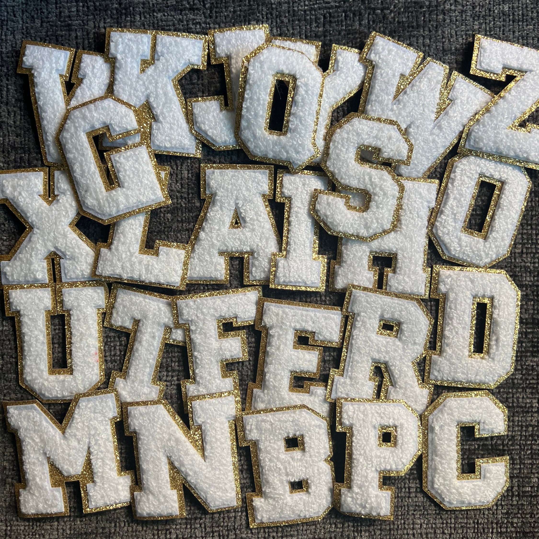 Chenille Letters white smaller Size - Etsy