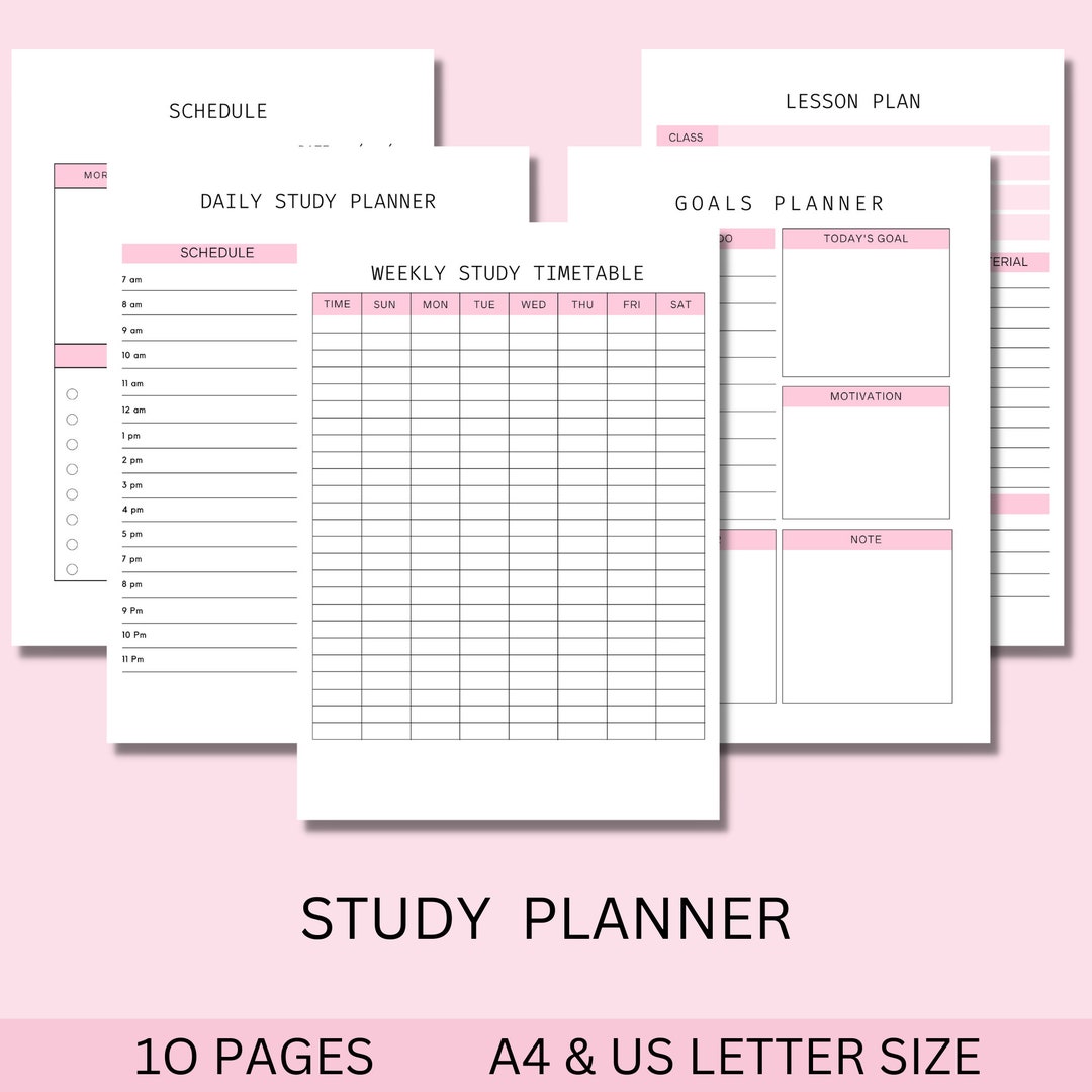 Weekly Study Tracker, Study Tracker, Pomodoro Planner, Study Planner ...