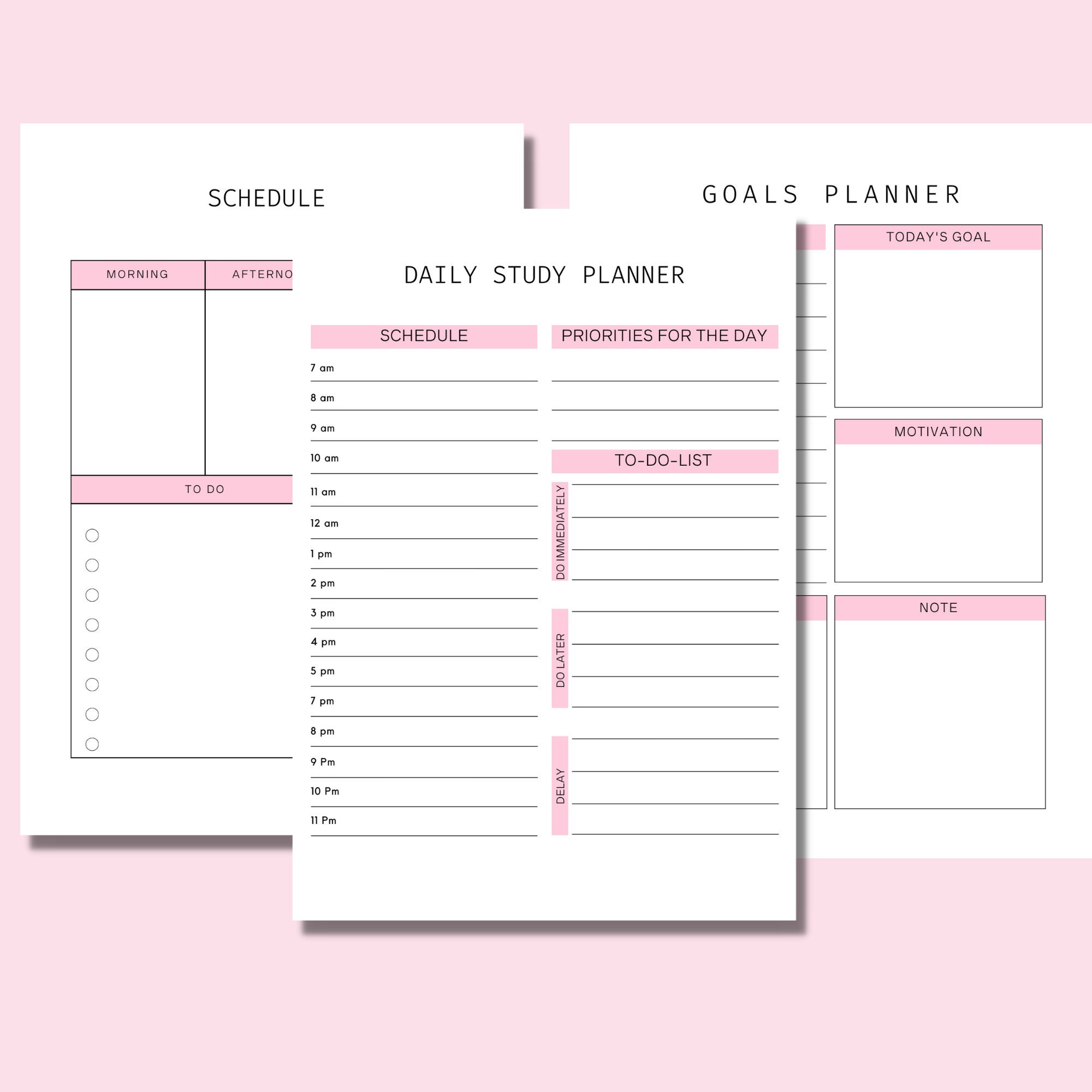Weekly Study Tracker, Study Tracker, Pomodoro Planner, Study Planner ...