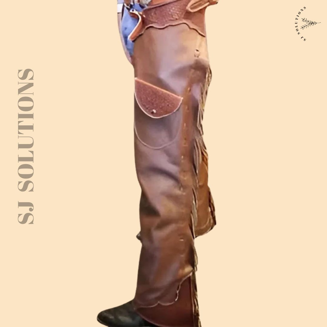 Handmade Brown Men's Real Suede Leather With Fringes Chap Gift for Him or Her Motorcycle Chap ...