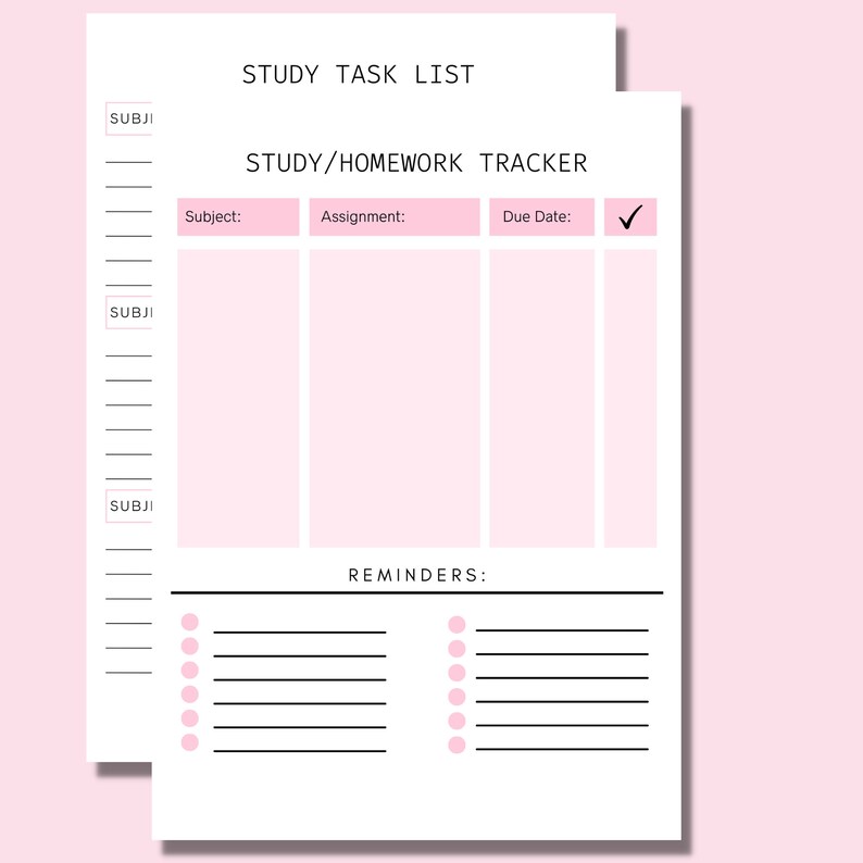 Weekly Study Tracker, Study Tracker, Pomodoro Planner, Study Planner ...