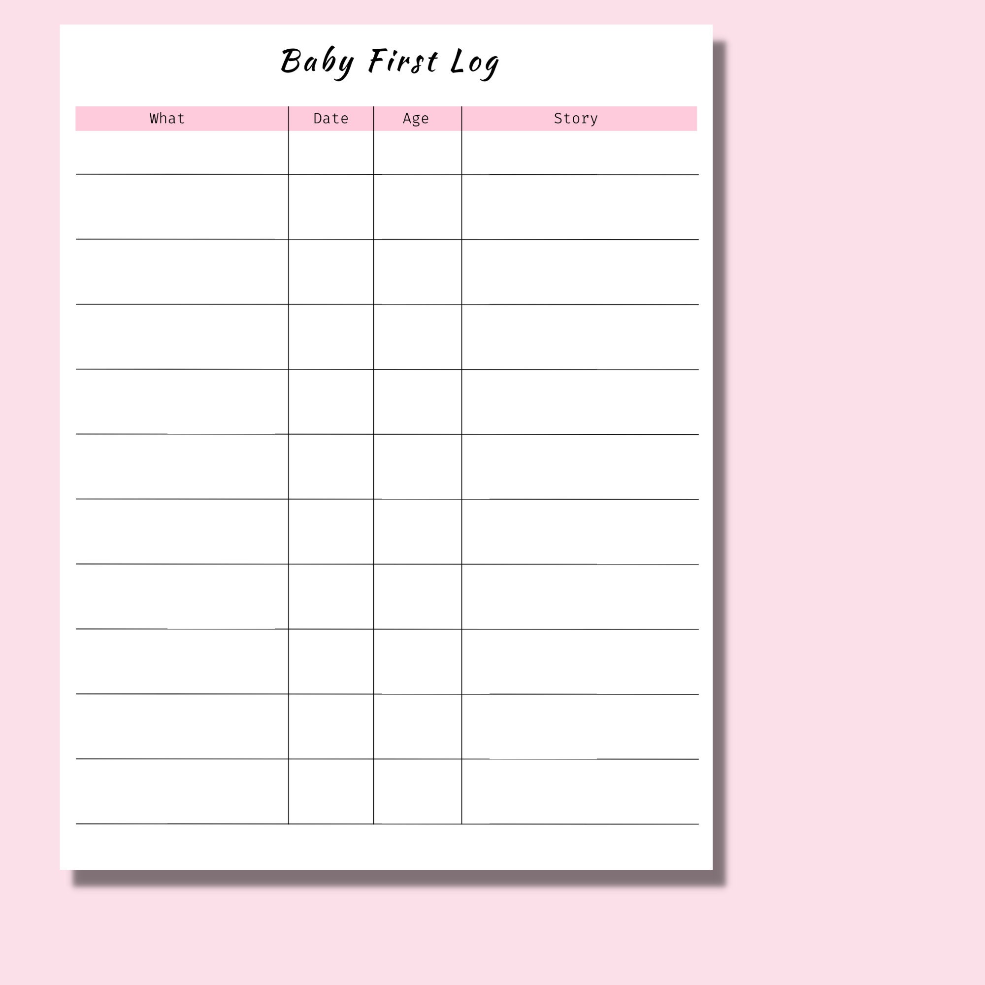 Baby Planner, Printable Feed Digital, Download Baby Book Memories ...