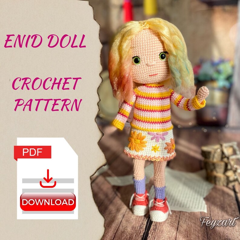 Crochet Pattern Enid Doll Amigurumi PDF English - Etsy