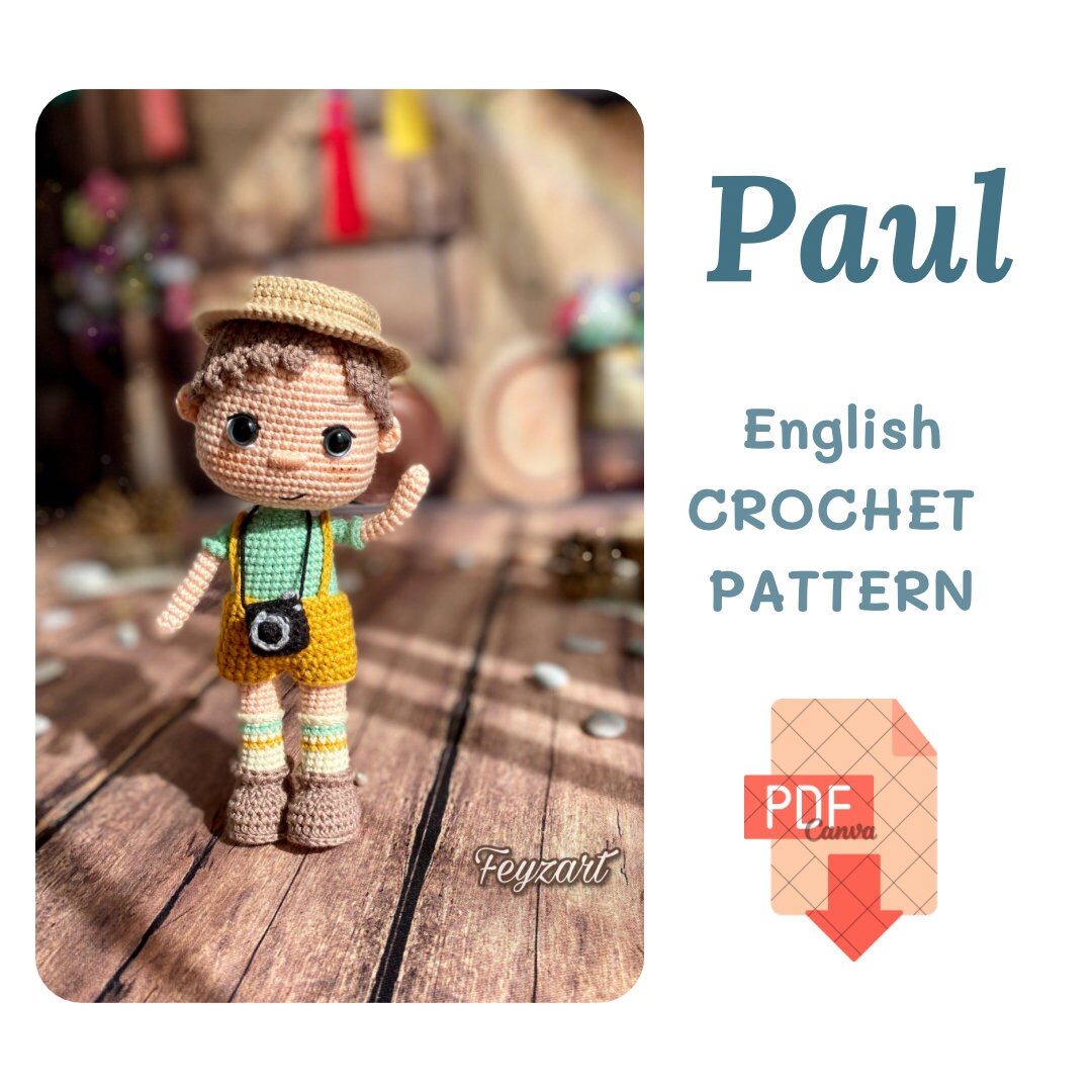 Crochet Pattern Paul Doll Amigurumi PDF English - Etsy