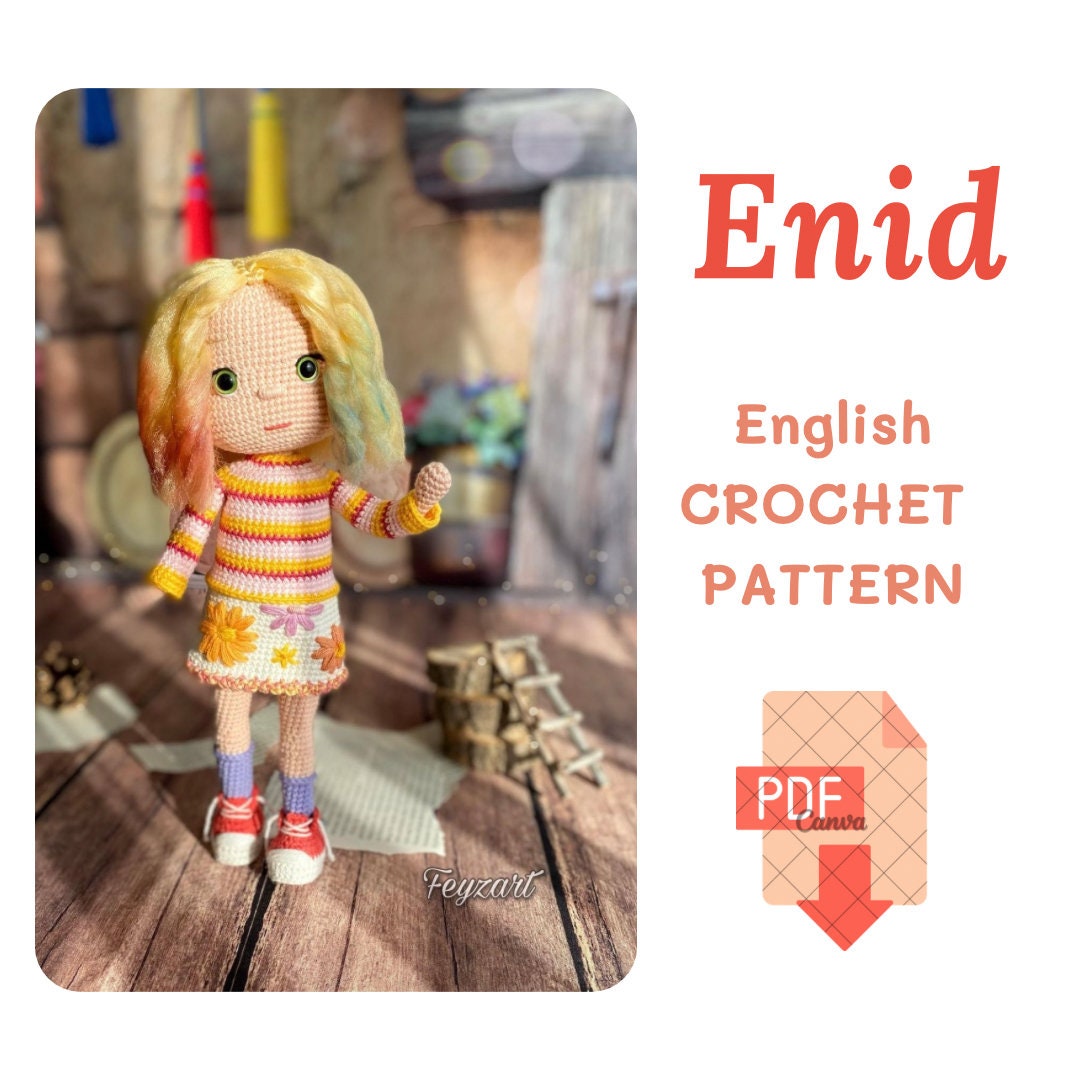 Crochet Pattern Enid Doll Amigurumi PDF English, Wednesday Doll, Doll Making, Crochet Pattern - Etsy