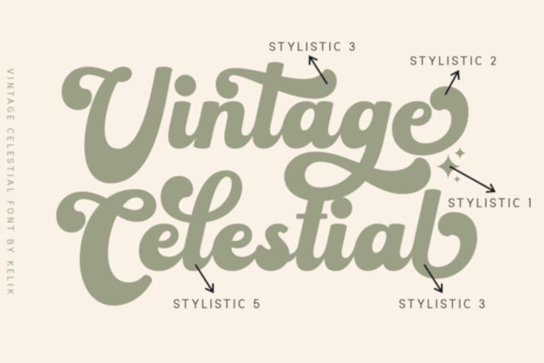 Bold Retro Serif Font - Vintage 70s Typography for Procreate & Cricut ...
