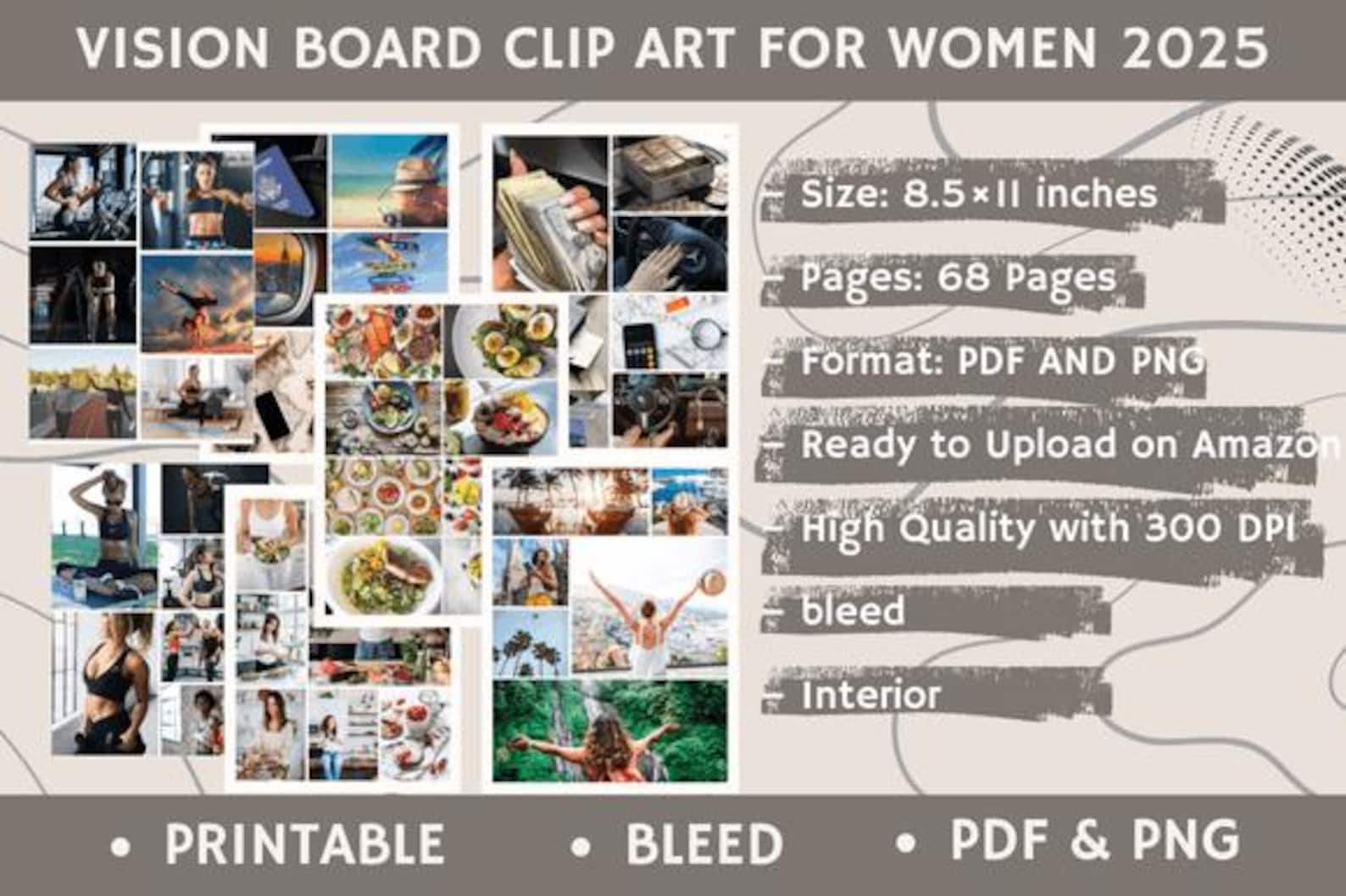 Vision Board 2025 Clip Art, Vision Board Art, Vision Board Images - Etsy
