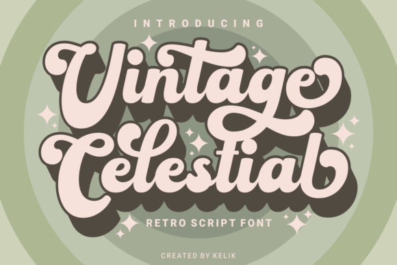 Bold Retro Serif Font - Vintage 70s Typography for Procreate & Cricut ...