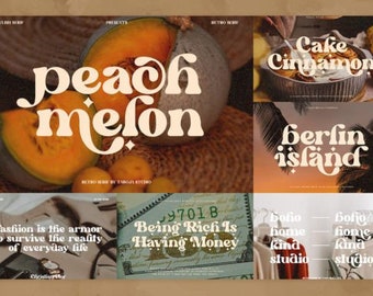 Chunky Script Font Modern Serif Font Procreate Font, Cricut Font Retro 70s Font Font Retro Retro ...