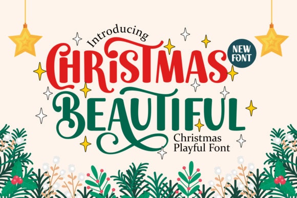 Playful Christmas Font | Playful Groovy Font | Festive Typeface for ...