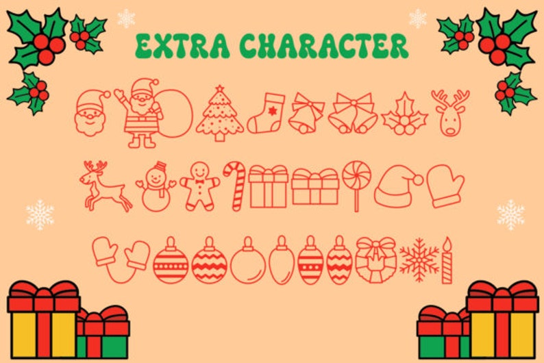 Playful Christmas Font |stylish Retro Font | Festive Typeface for ...