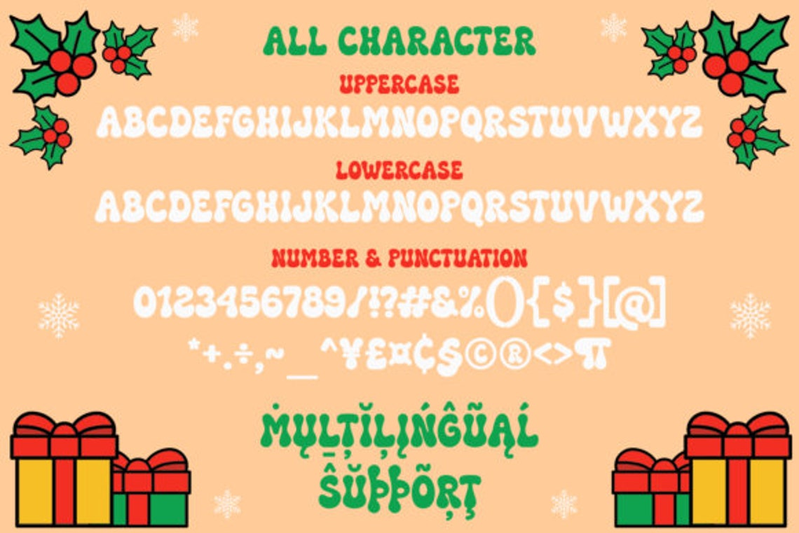 Playful Christmas Font |stylish Retro Font | Festive Typeface for ...