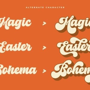 Chunky Retro Groovy Font, Retro Serif Font, Fonts Procreate, Fonts Cricut, Retro 70s Font, Fonts ...