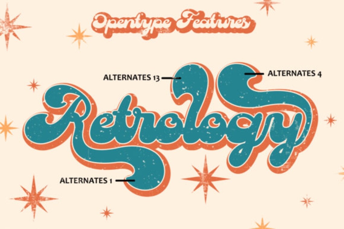 Retro Alphabet Font, Vintage Font, Retro Serif Font, 70s Font, Old ...