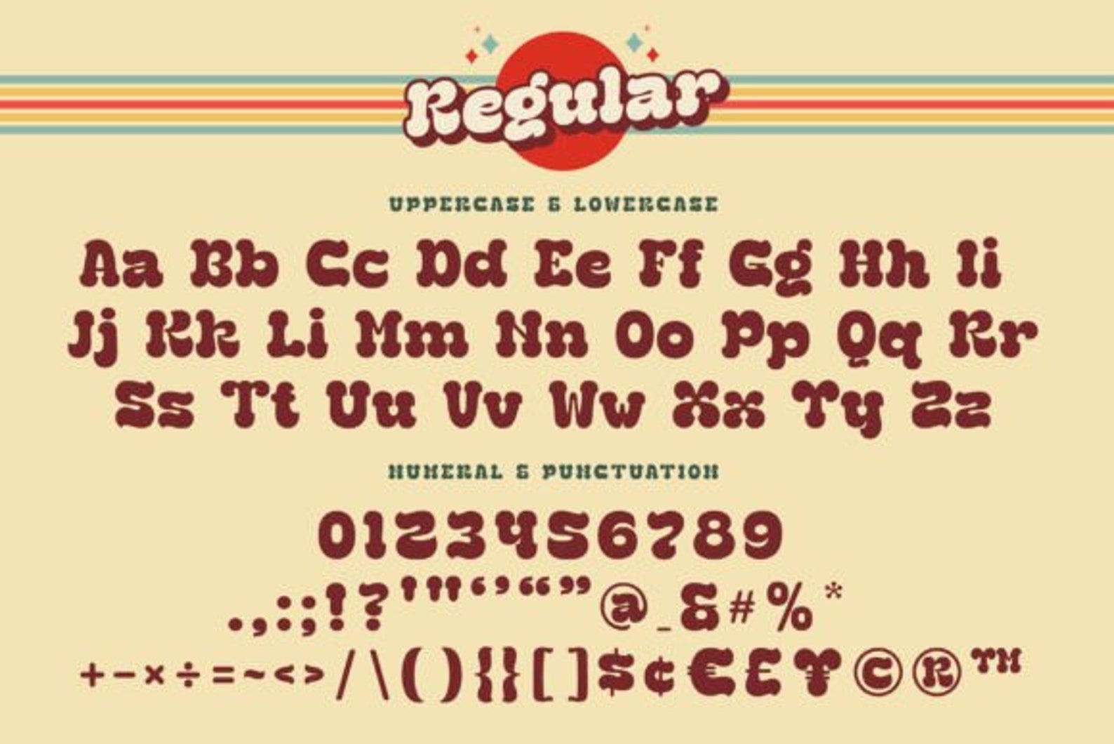 Retro Alphabet Font | Vintage Font | Retro Serif Font | 70s Font | Old ...