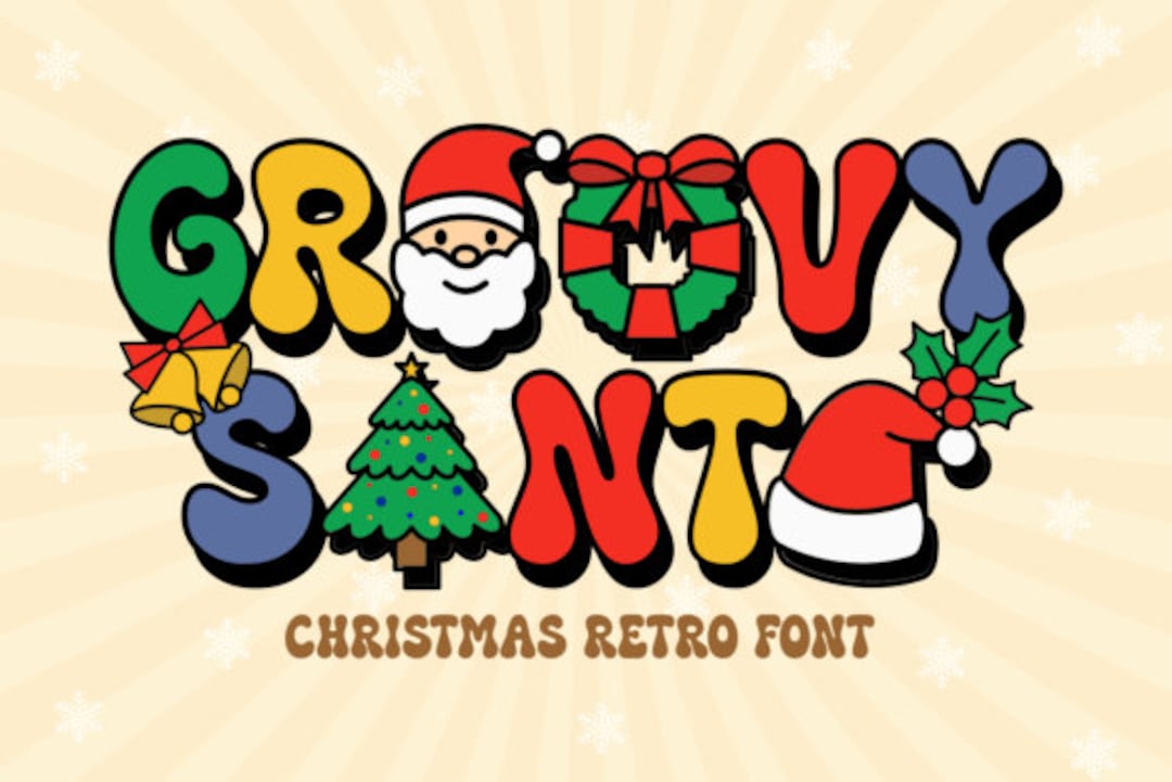 Playful Christmas Font |stylish Retro Font | Festive Typeface for ...