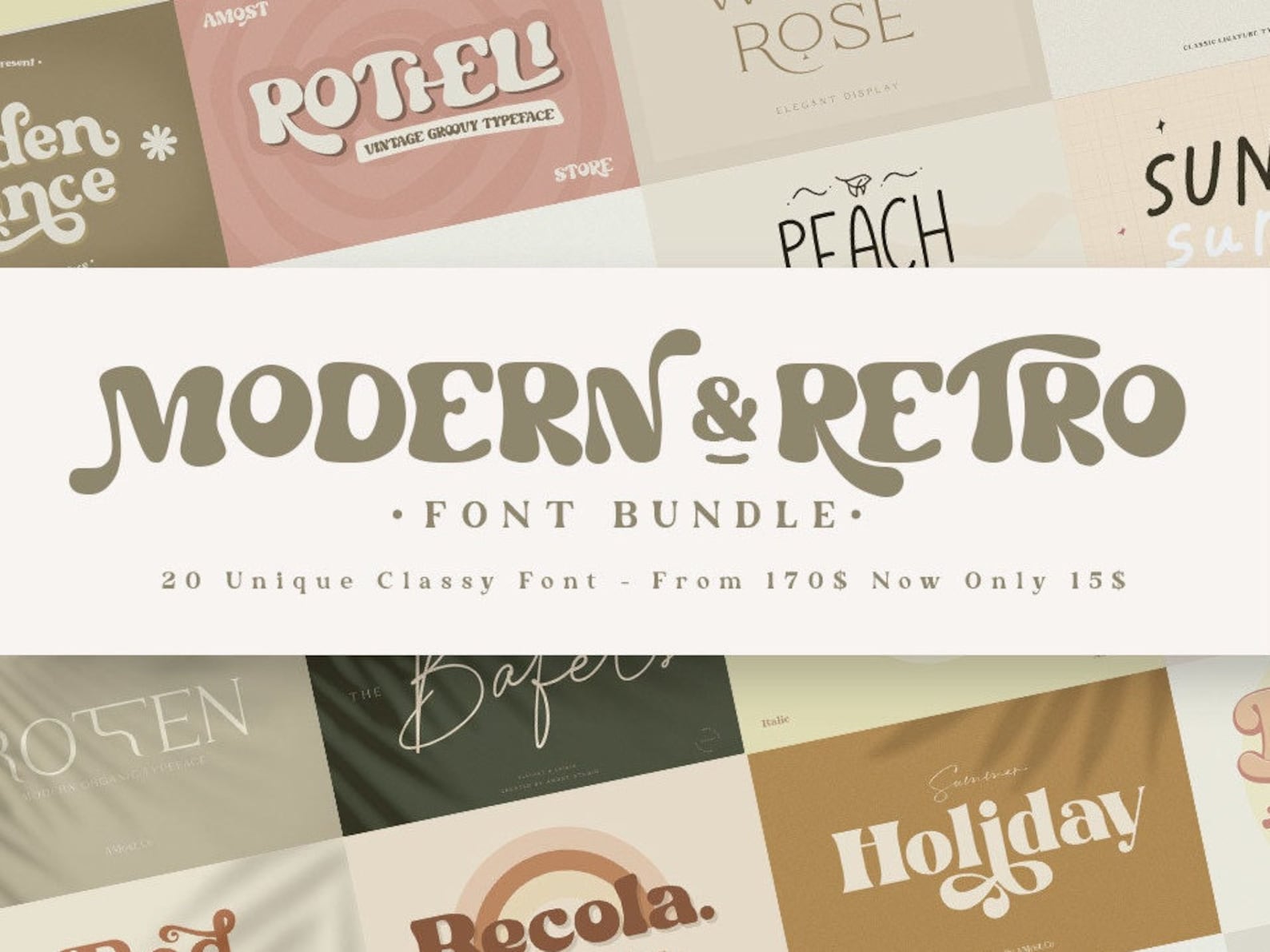 Retro Modern Font Bundle, Groovy Font, Retro Serif Font, Cricut Font ...