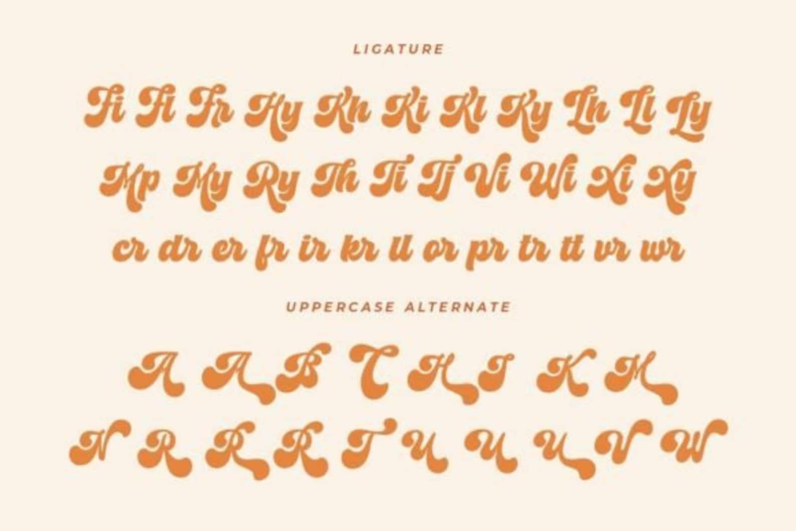 Chunky Retro Groovy Font, Retro Serif Font, Fonts Procreate, Fonts Cricut, Retro 70s Font, Fonts ...