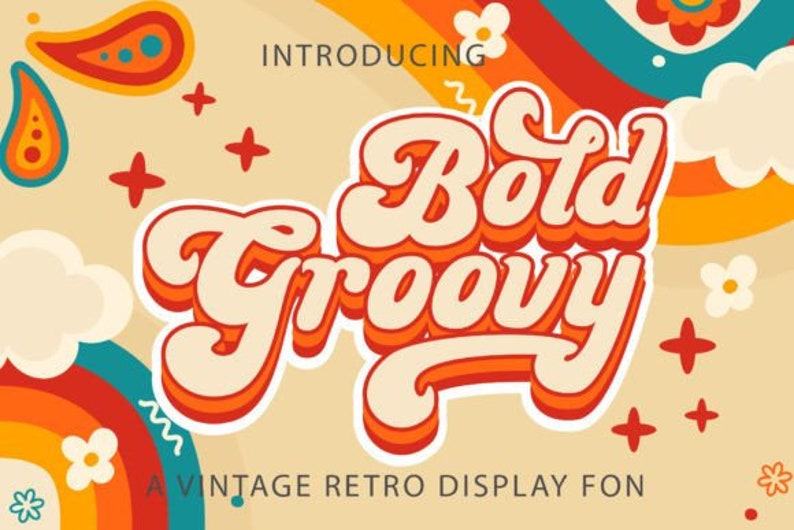 Chunky Retro Groovy Font Retro Serif Font Fonts Procreate - Etsy