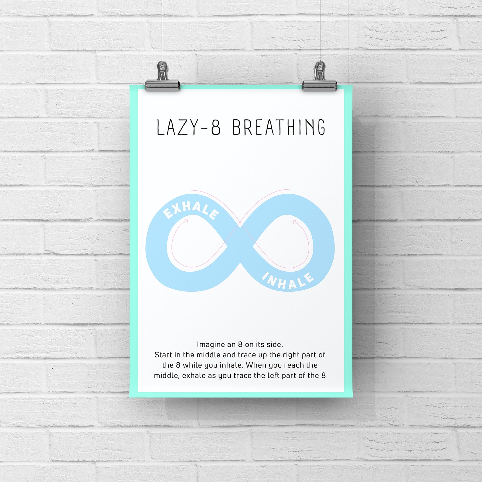 Lazy 8 Breathing Poster Colourful Mental Health Printable | Etsy