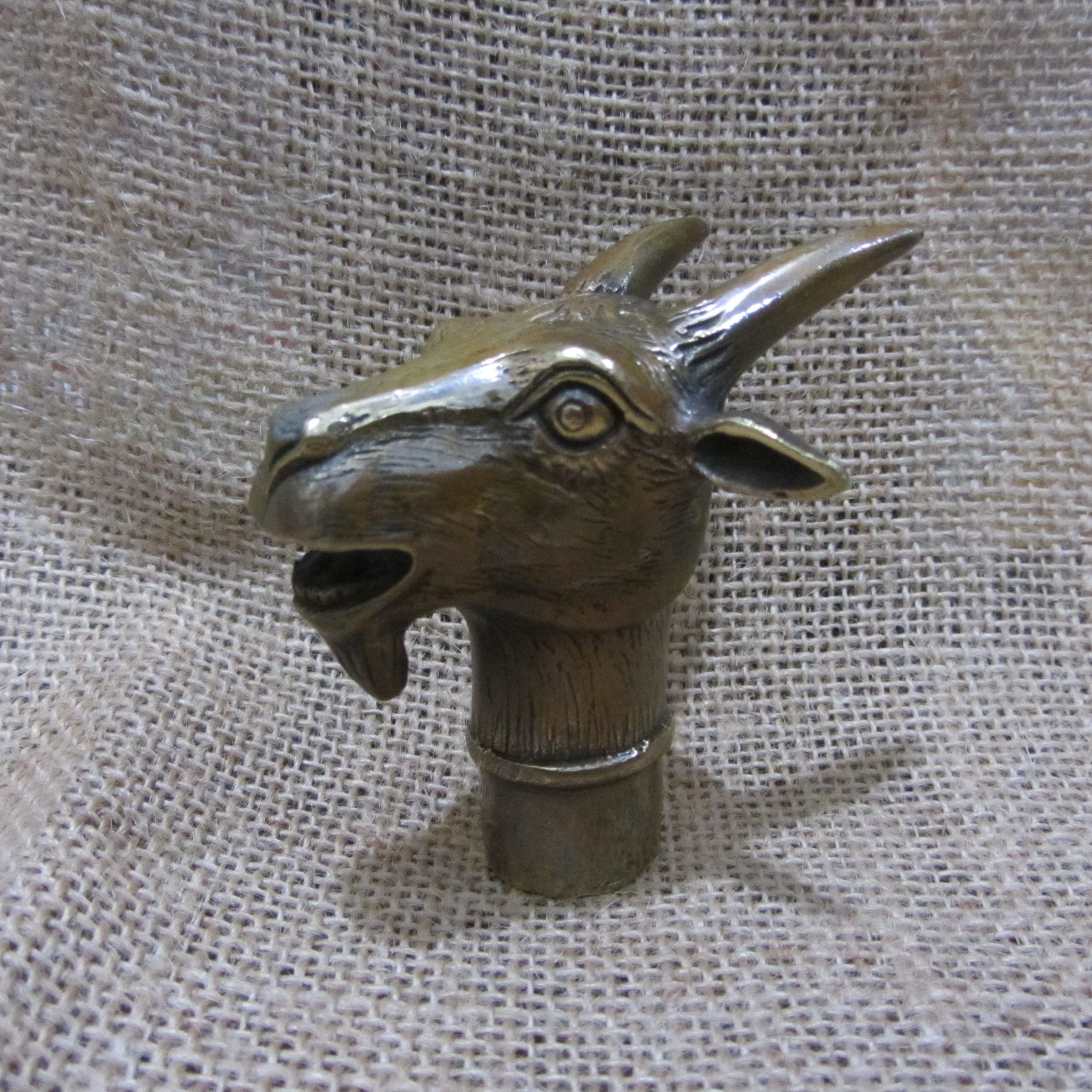 Bronze Goat Head Figurine Cane Head Retro Good Luck - Etsy