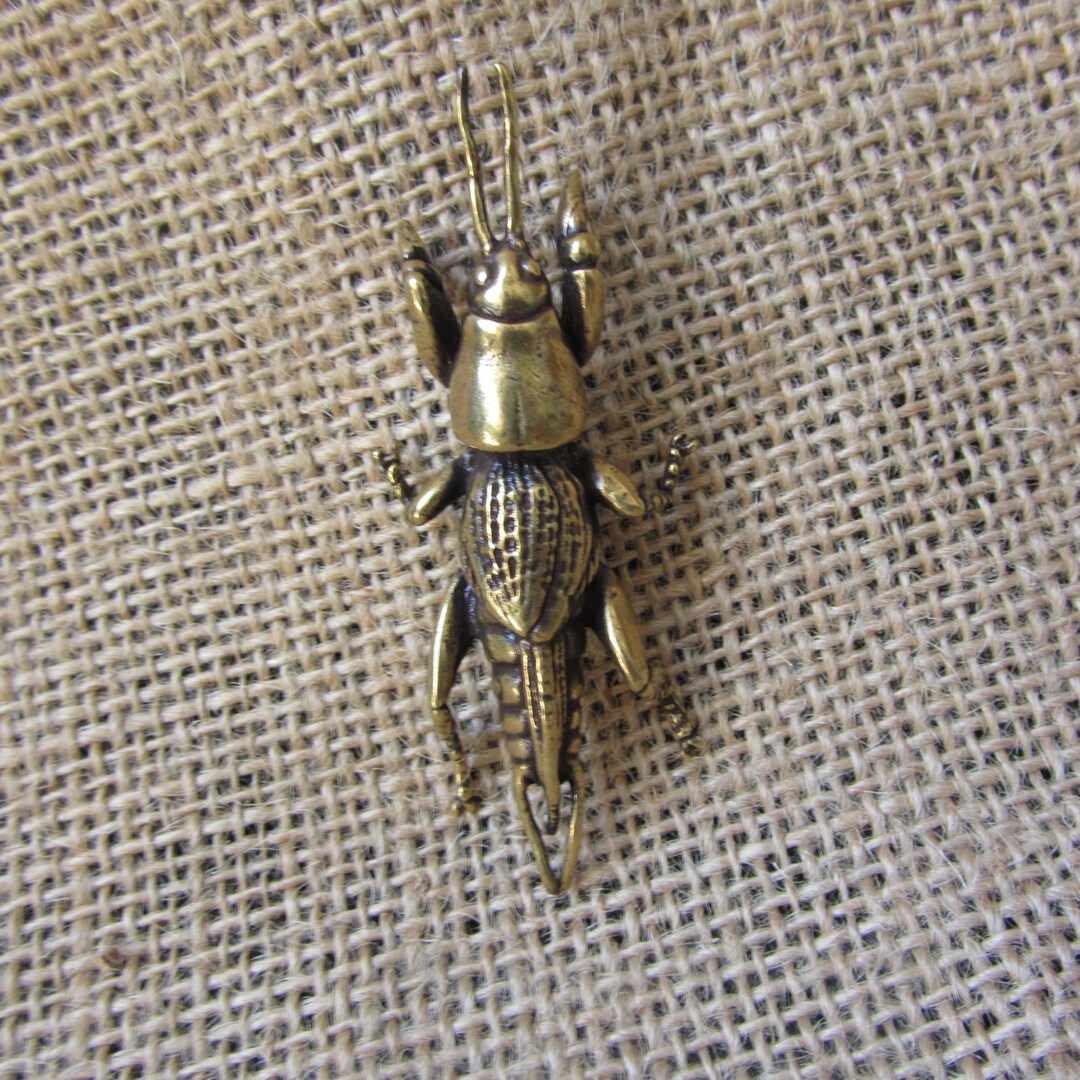 Get 2 Brass Insect Statue Copper Cricket Figurine Insect 1:1 Realistic ...