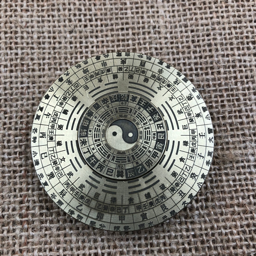 Copper Round Eight Diagrams Compass Handicraft Yin Yang Feng Shui Eight ...
