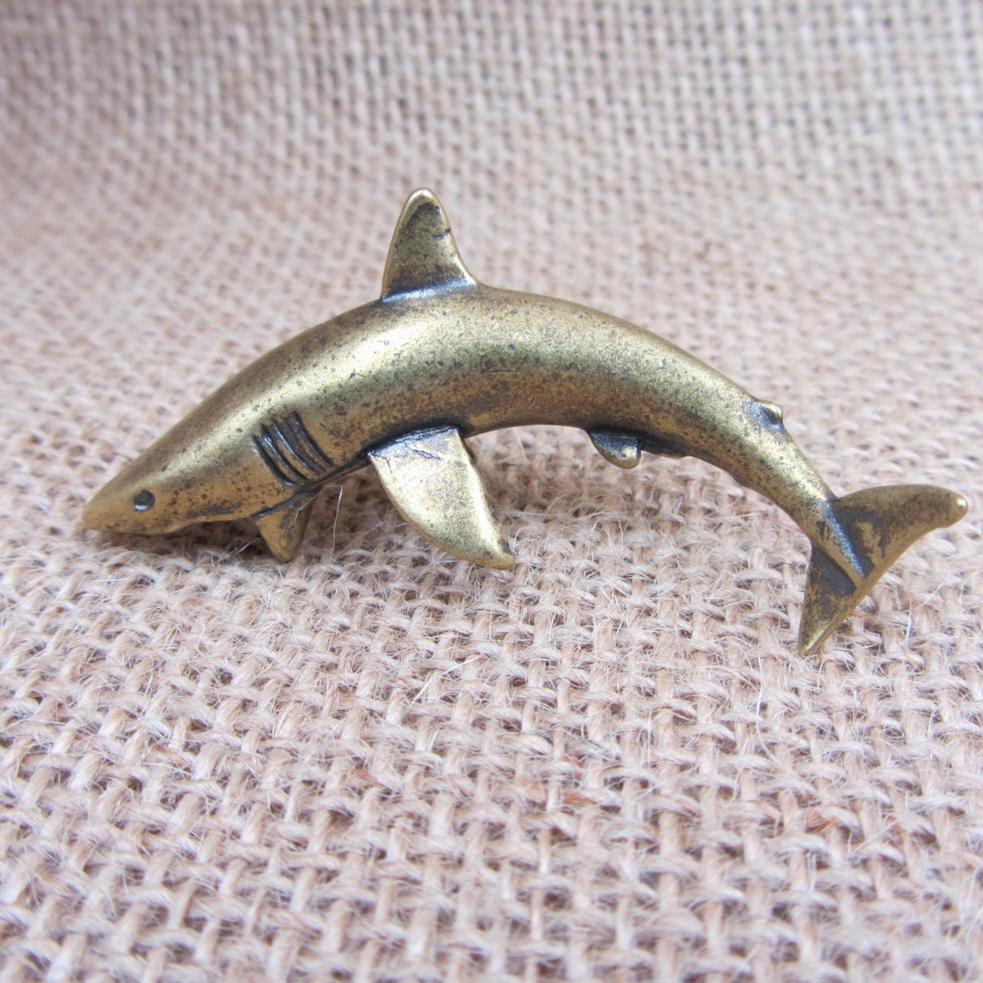 Brass Small Great White Shark Figure, Shark Ornanment Ginglymostoma ...