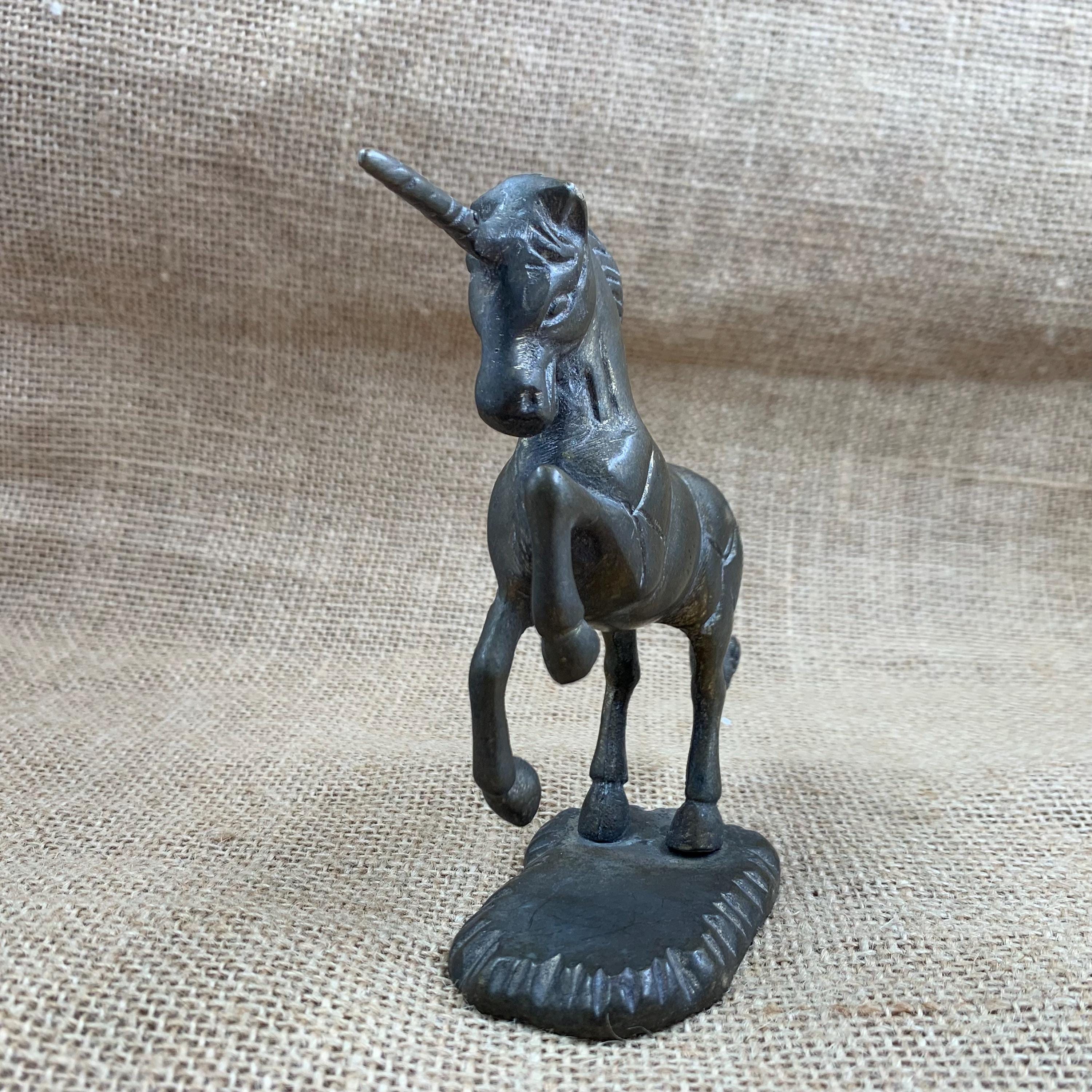 Vintage Copper Unicorn Horse Sculpture, Nordic Retro Statue for Home ...