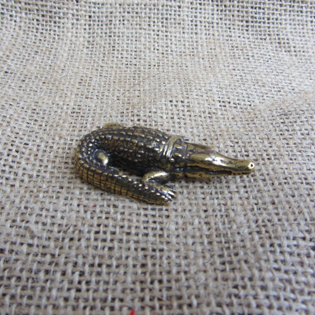 Tom270 Get 2 Brass Retro Cute Crocodile Fortune Good Luck Nice ...