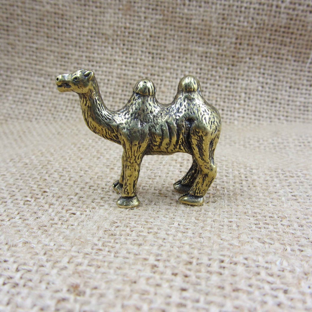 2 Pcs Brass Camel Figurine Vintage Style Paperweight Ornament Tiny ...