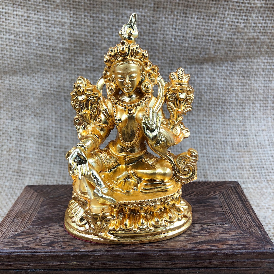 Metal Gold Color Mini Pocket Buddha Staue Altar Decor Tibetan Nepal ...