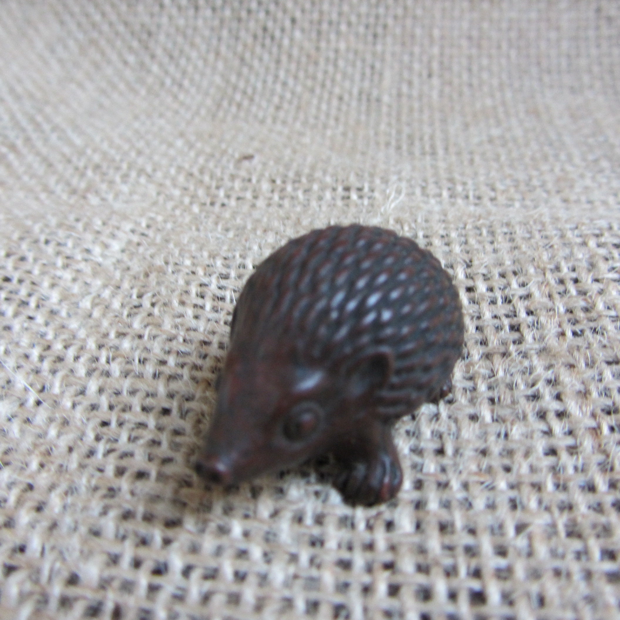 Old Red Copper Hedgehog Statue Retro Tiny Animal Figurine Ornament Good ...