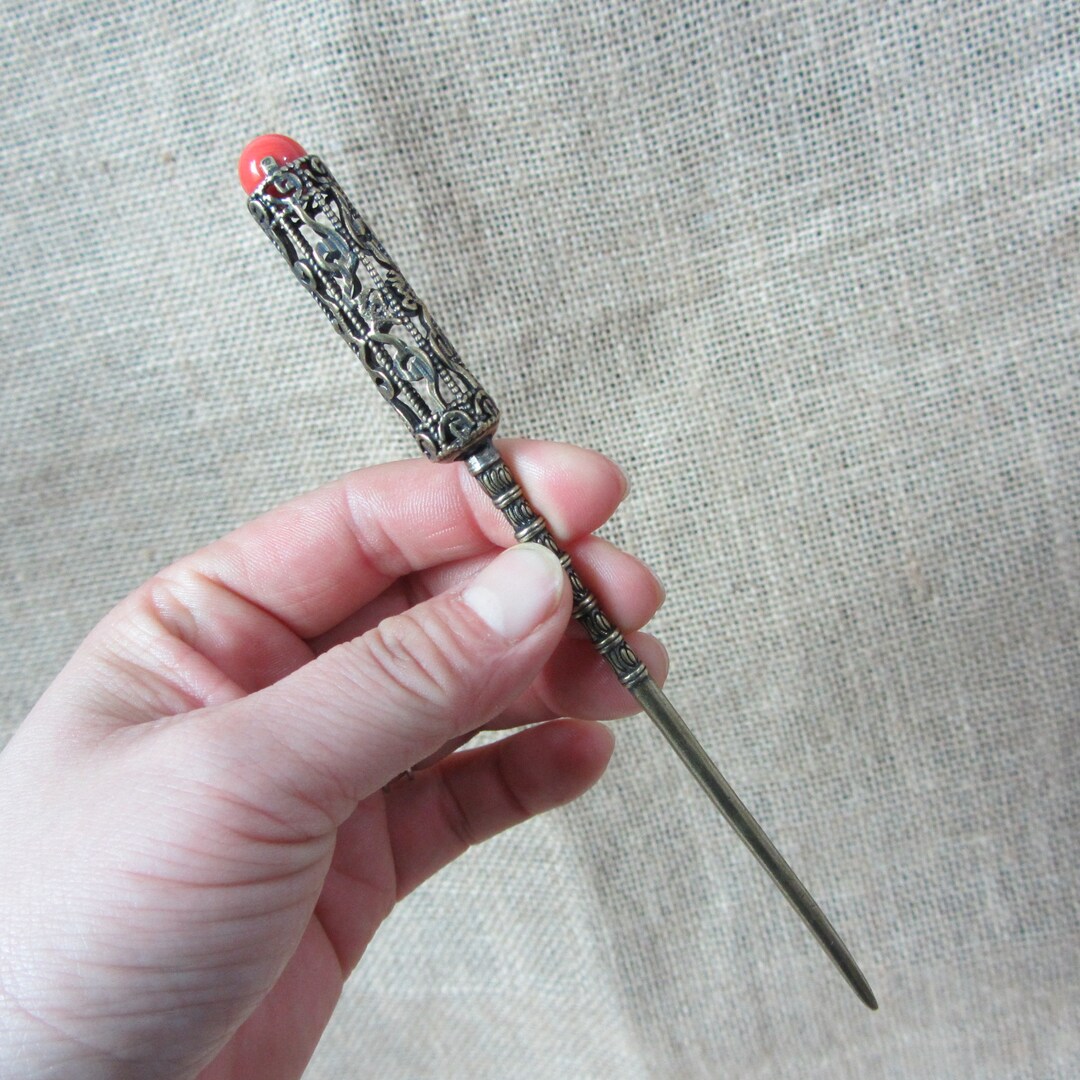 Tom4833 Old Copper Japanese Collectible Vintage Hairpin, Retro Antiqued ...