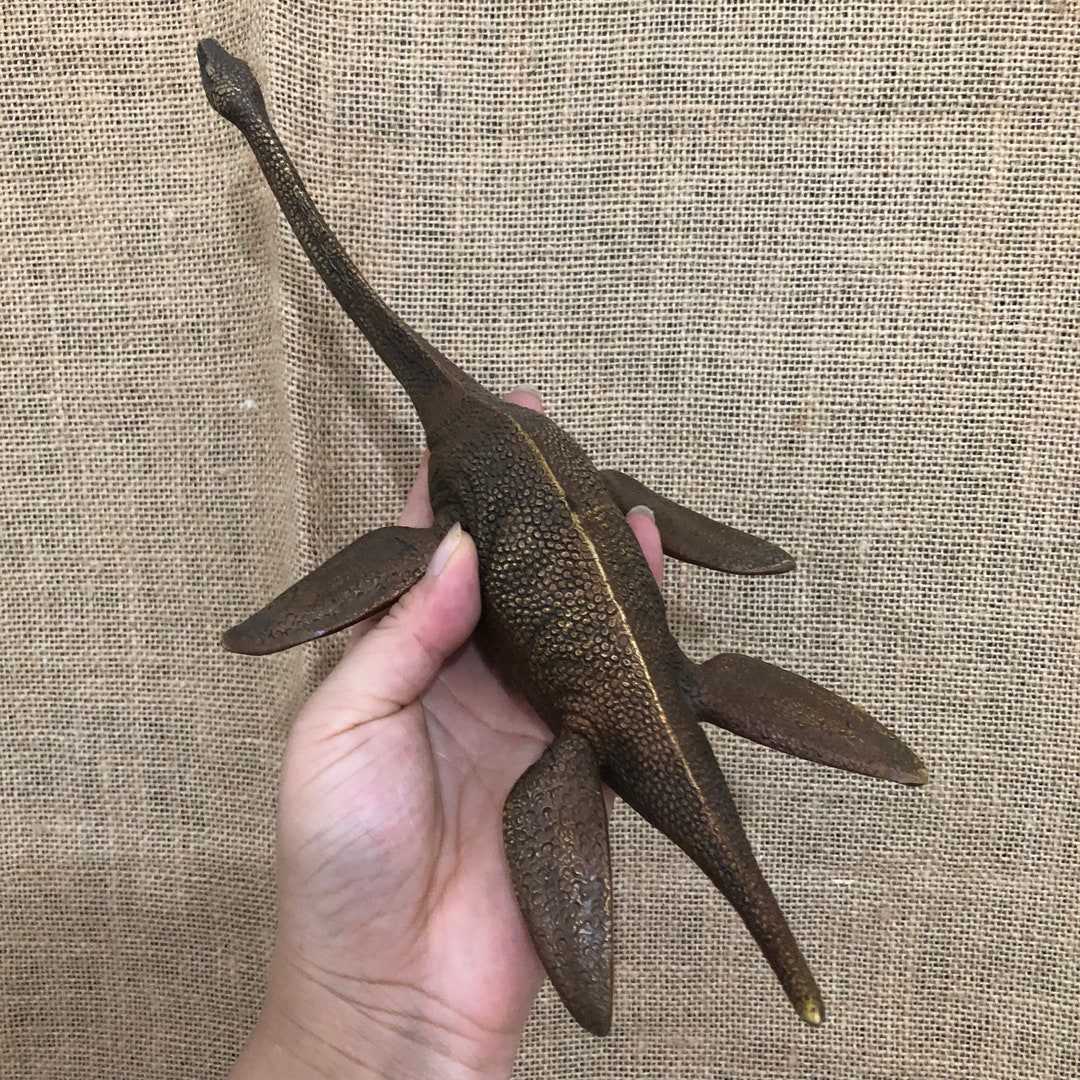 Metal Plesiosaur Figurine Jurassic Period Copper Bronze Dinosaur Statue ...