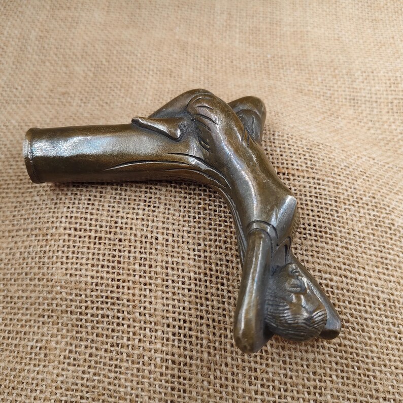 Antique Style Brass Engraved Woman Walking Cane, London Victorian ...
