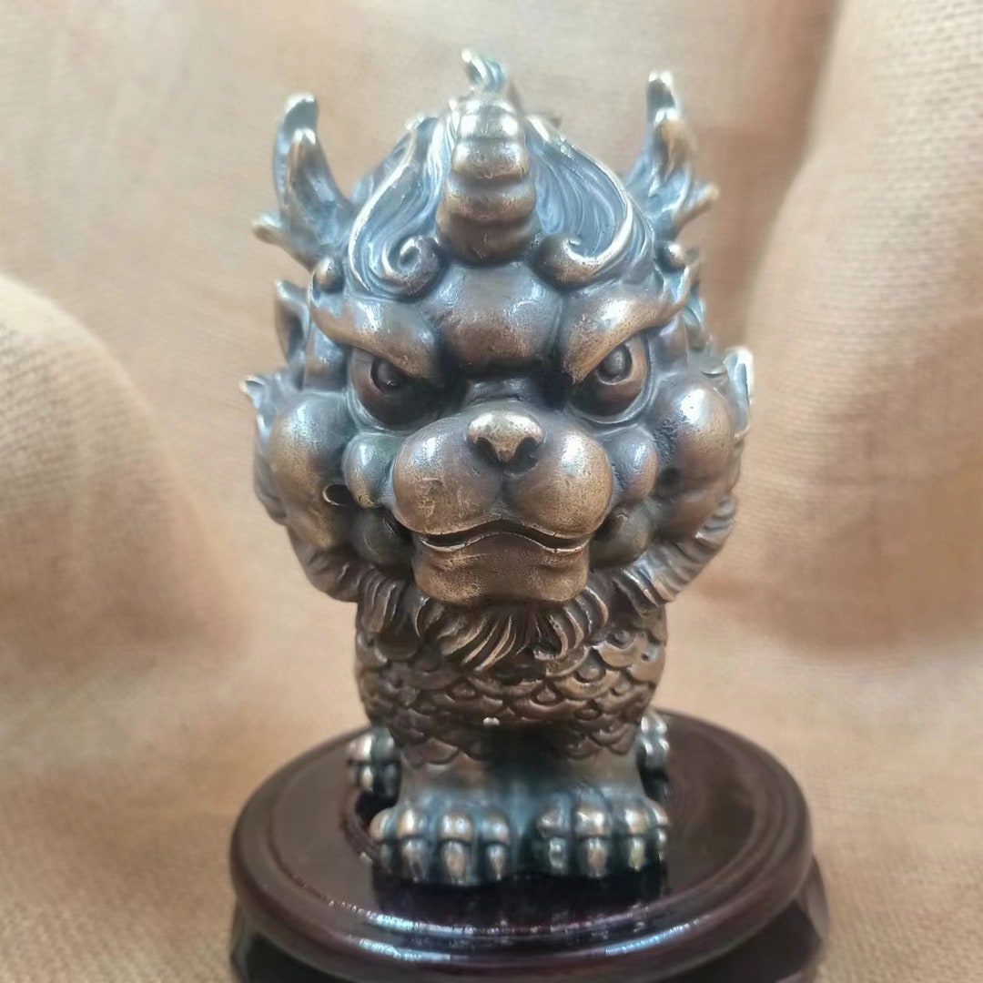 Wealth Pixiu Statue Feng Shui Decor Kirin Pi Yao Copper Kylin , Bronze ...