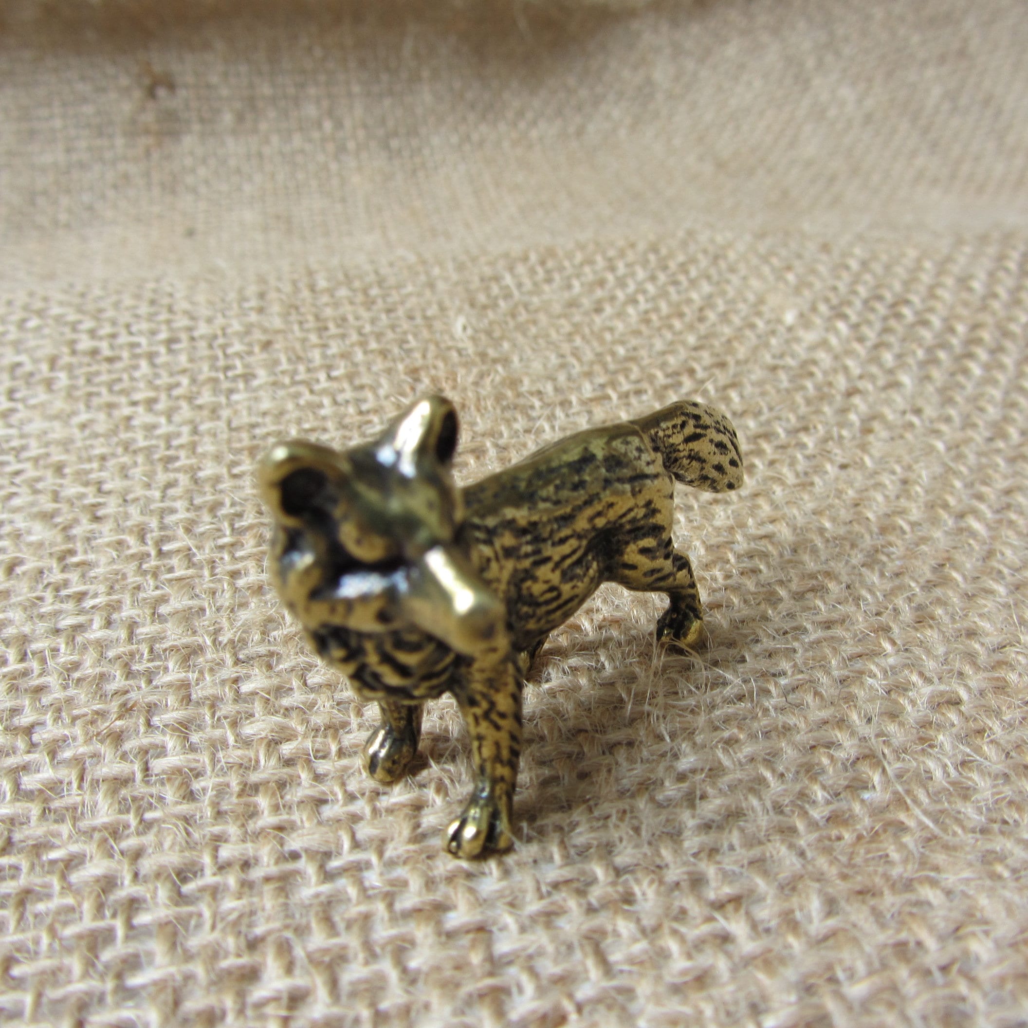 Brass Fox Figurine Tiny Retro Animal Good Luck Housewarming - Etsy ...