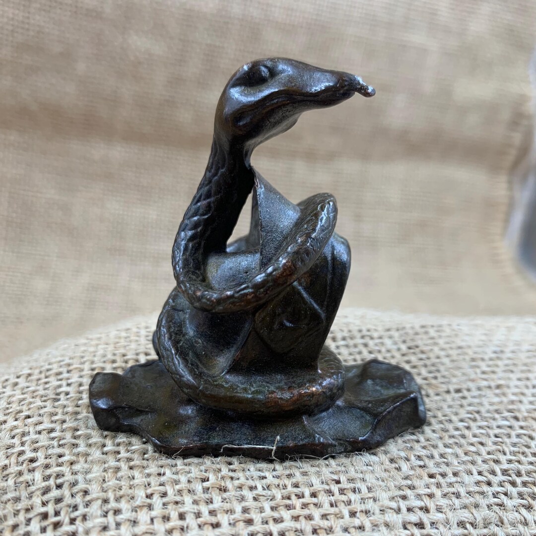 Vintage Copper Zodiac Figurines Snake Statue Sculpture Home Decor ...