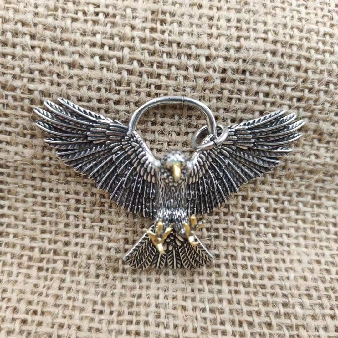 White Copper Sterling Animal Eagle Pendant Necklace & Chain Necklace ...