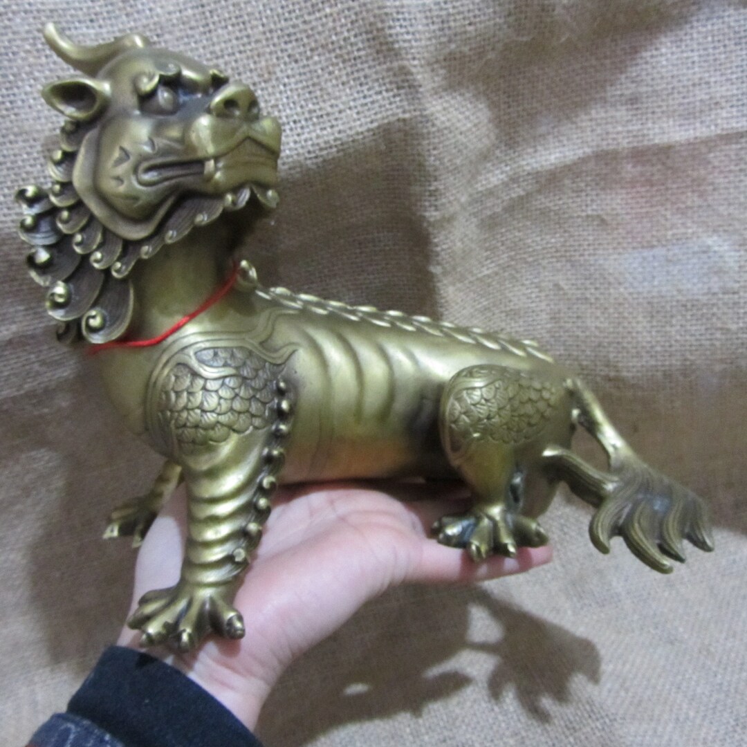 Vintage Copper Gilt Fengshui Animal Pixiu Beast Wealth Bixie Statue ...