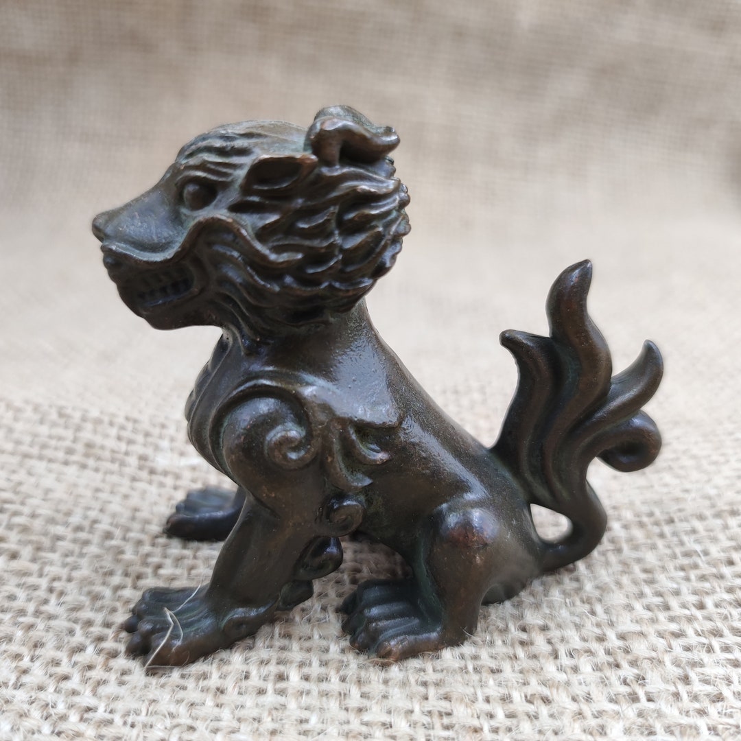 Antique Copper Pixiu Statue Feng Shui Decor Kirin Pi Yao,copper Kylin ...