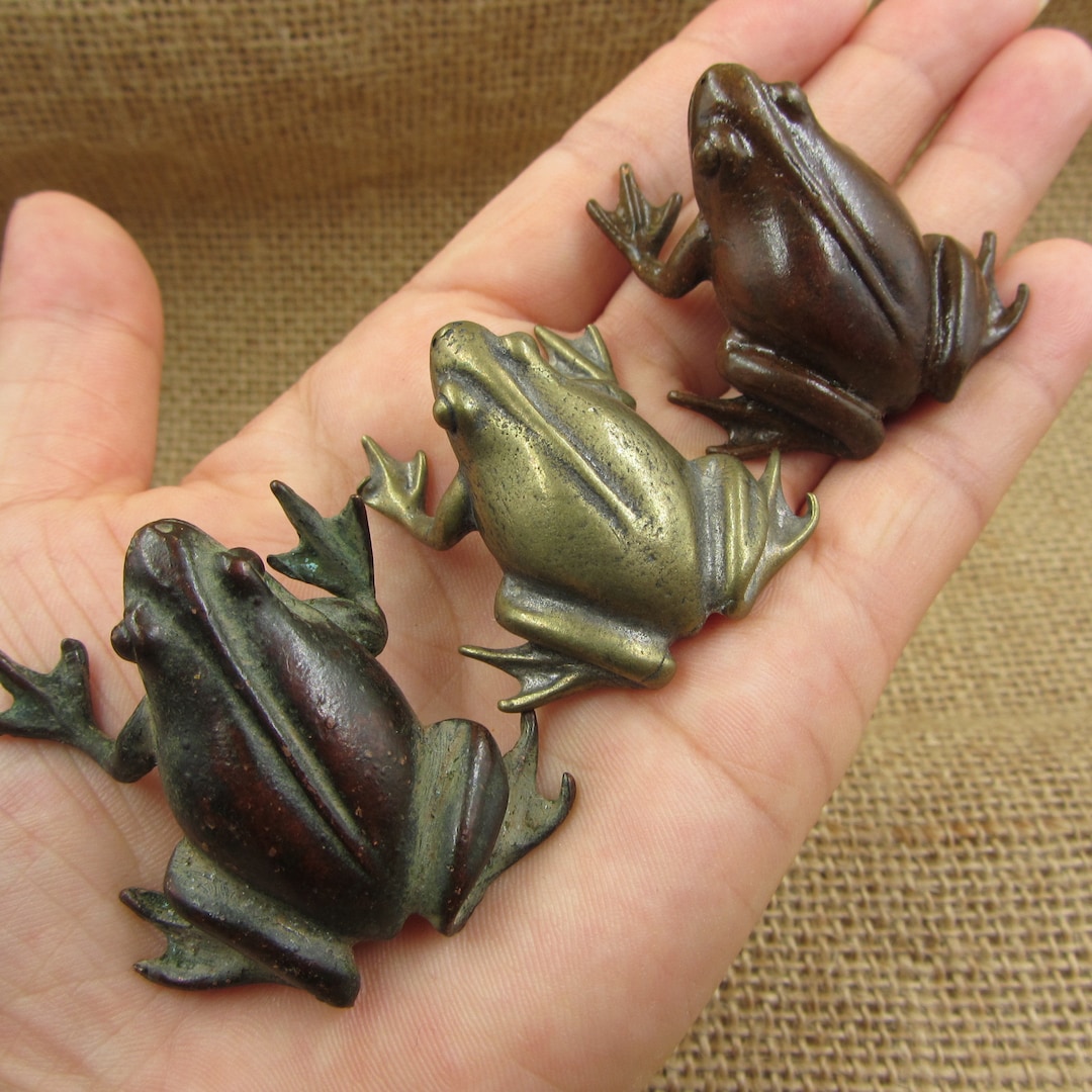 Old Red Copper Toad Frog Statue, Carved Fengshui Animal Cute Frog ...