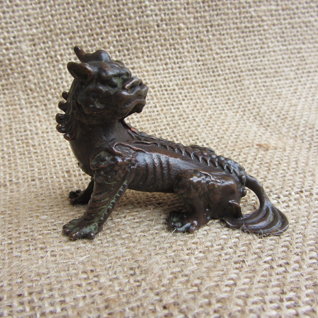 Auspicious Copper Tibet Di Ting Beast Ornament Pixiu Miniature Brass ...