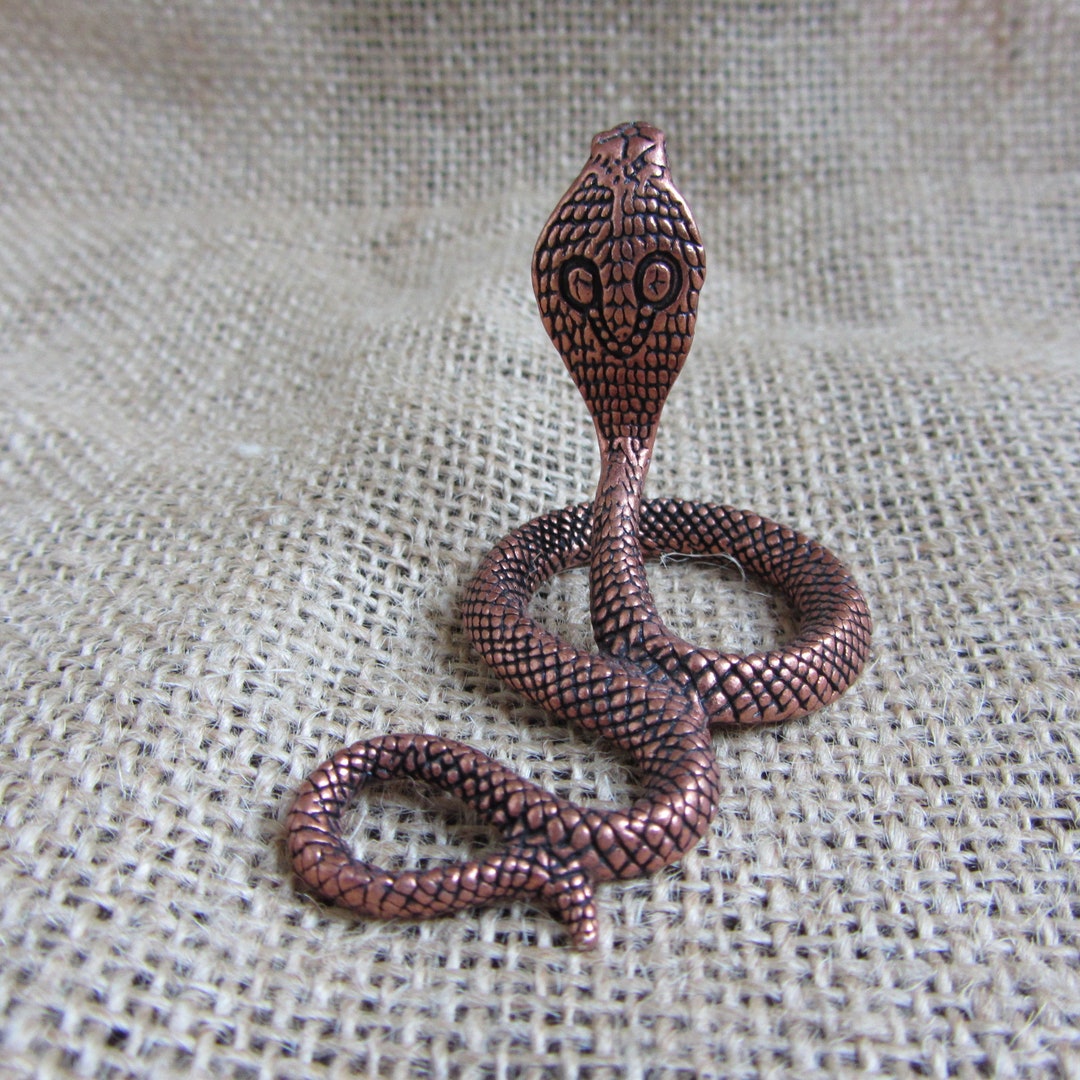 Tom151 Old Red Copper Cobra Statue Carved Fengshui Retro Animal Statue ...
