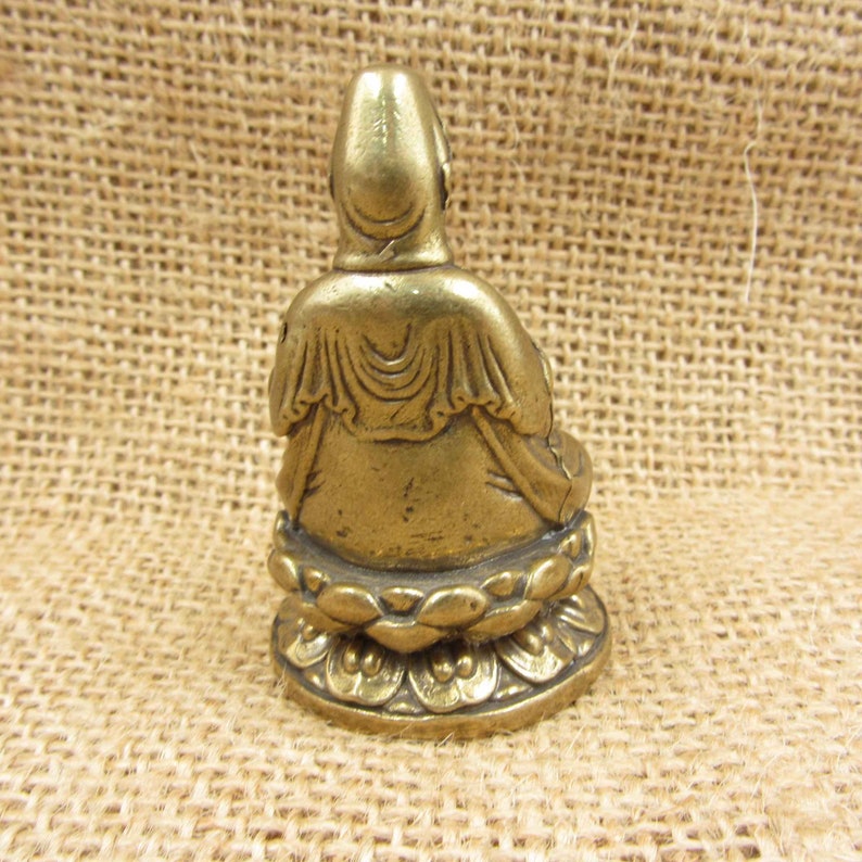 Brass Guanyin Bodhisattva Statue, Home Table Decor, Travel Companion ...
