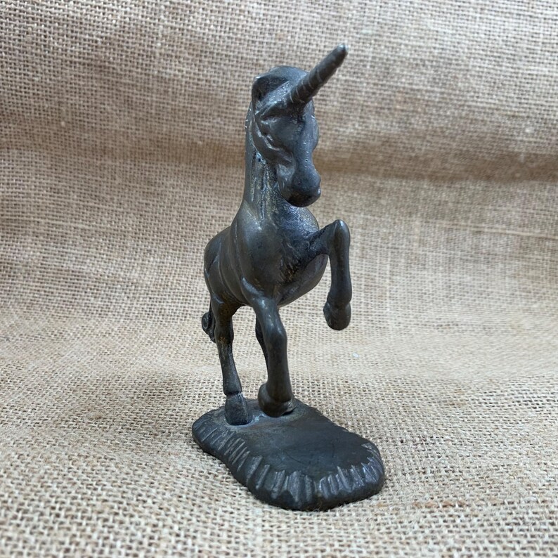 Vintage Copper Unicorn Horse Sculpture, Nordic Retro Statue for Home ...