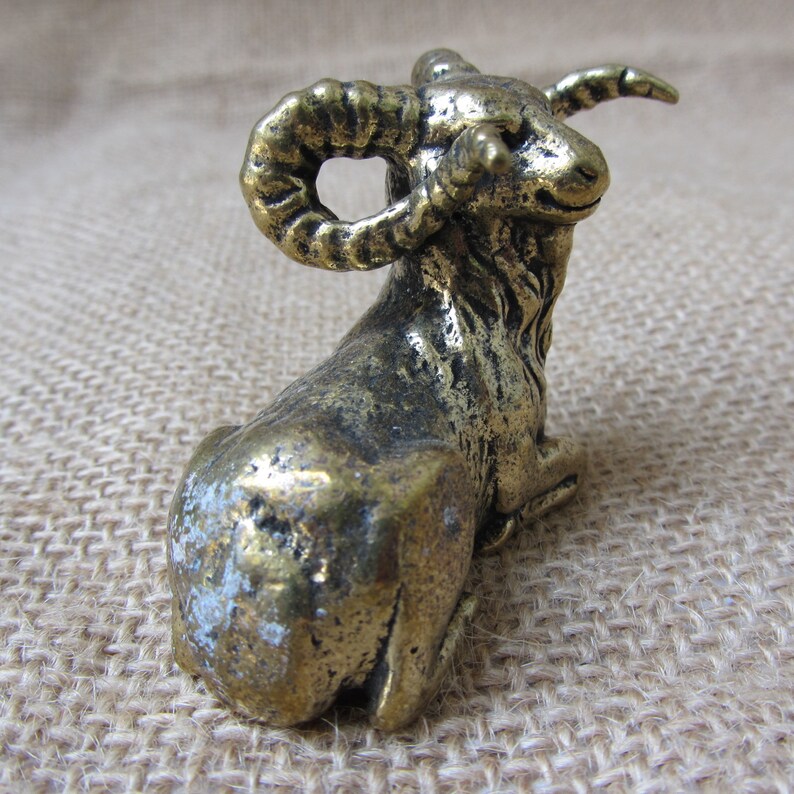 Brass Ram Goat Figurine Tiny Retro Animal Good Luck - Etsy