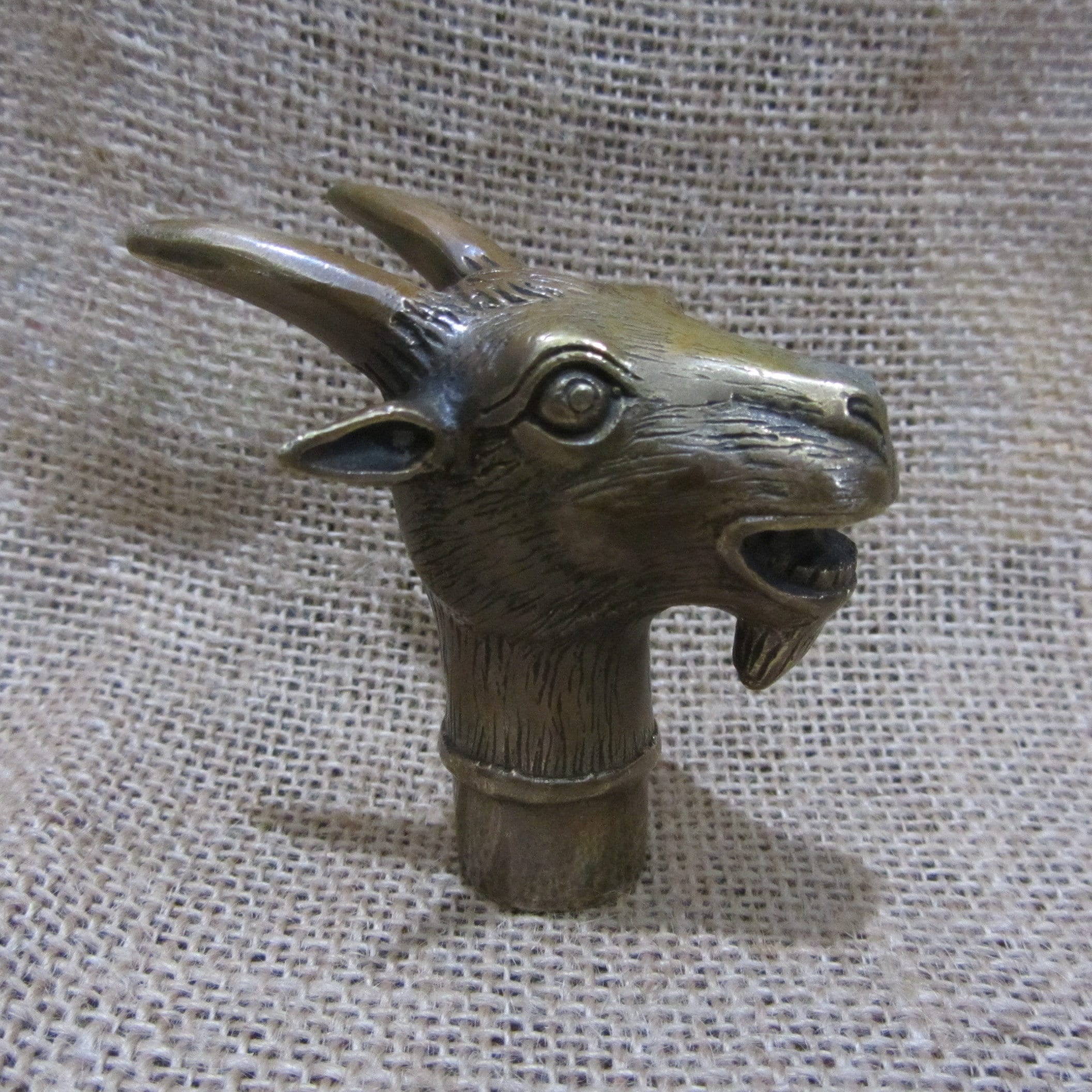 Bronze Goat Head Figurine Cane Head Retro Good Luck - Etsy